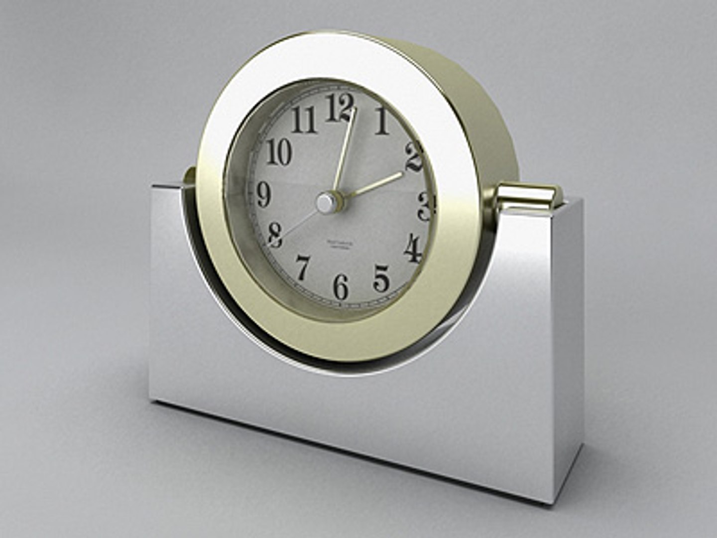 3d analog chrome desktop clock