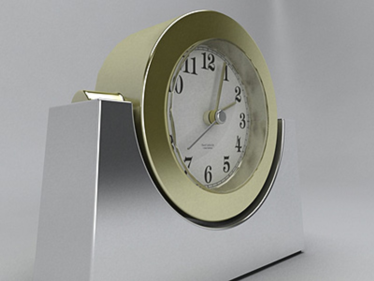 3d analog chrome desktop clock