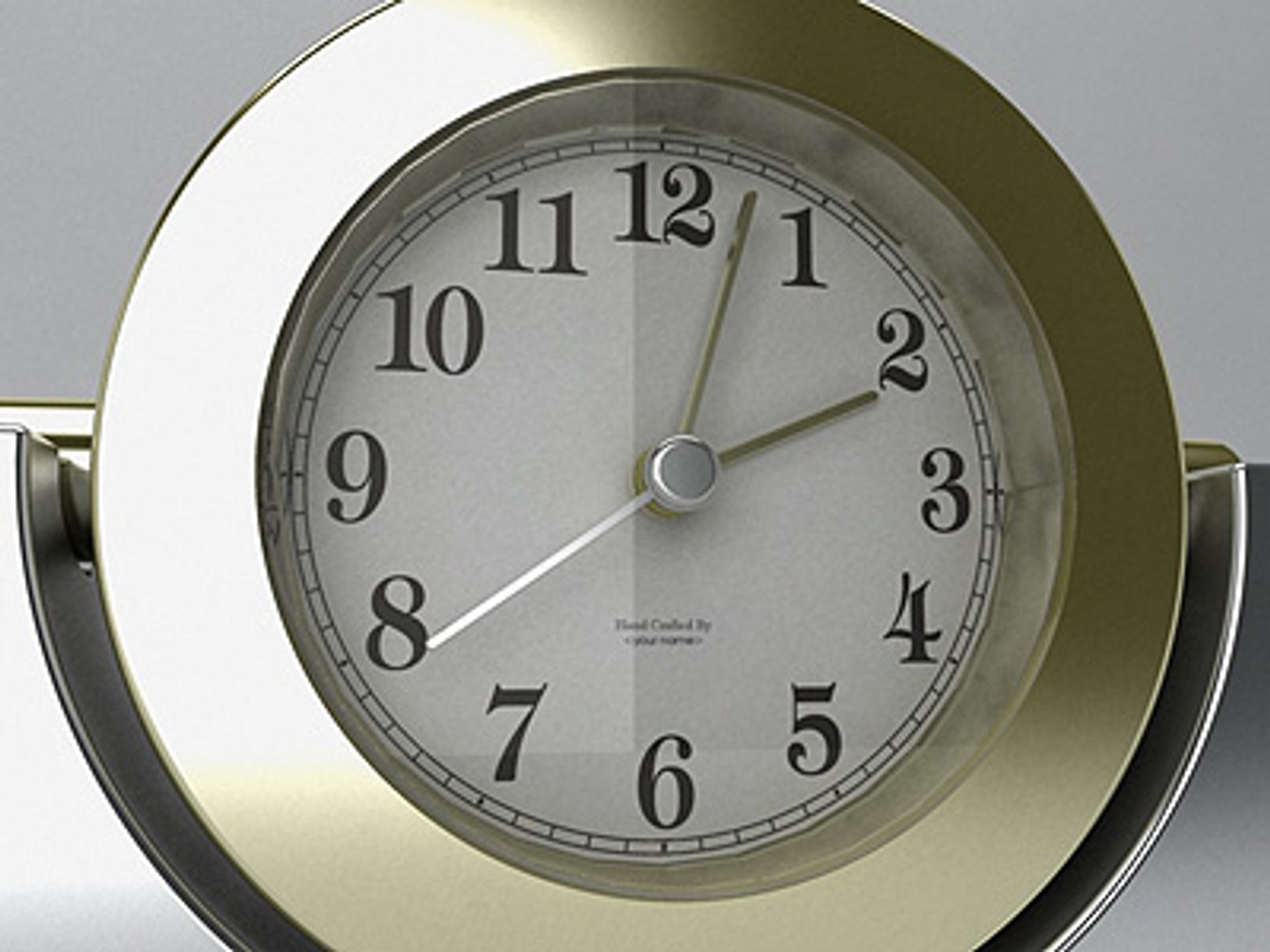 3d analog chrome desktop clock