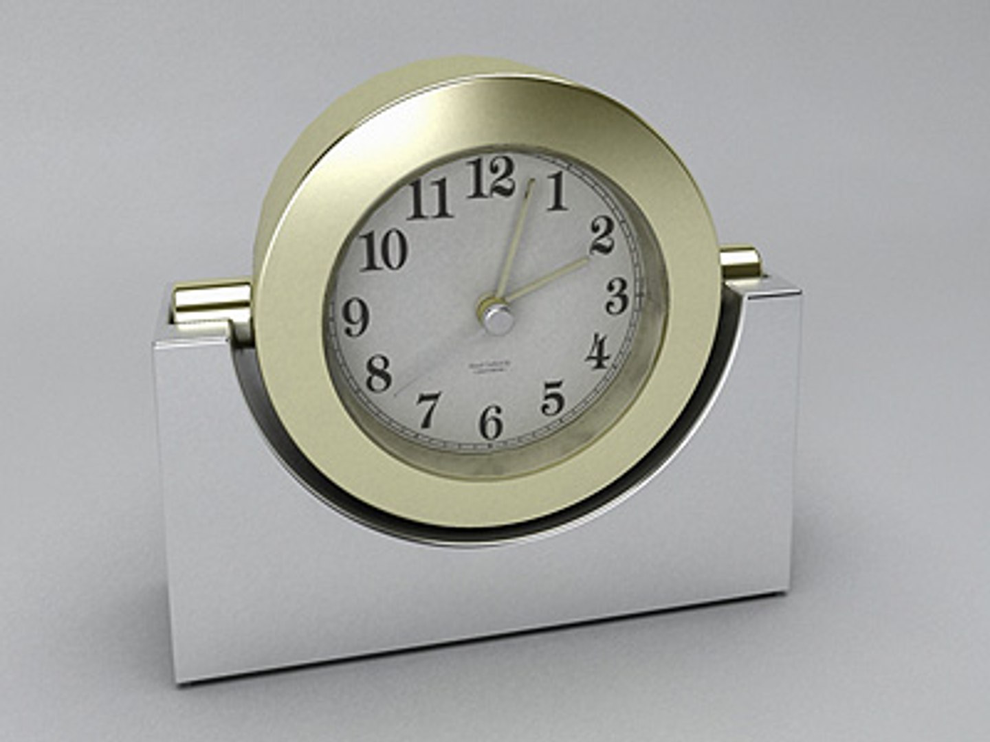 3d analog chrome desktop clock