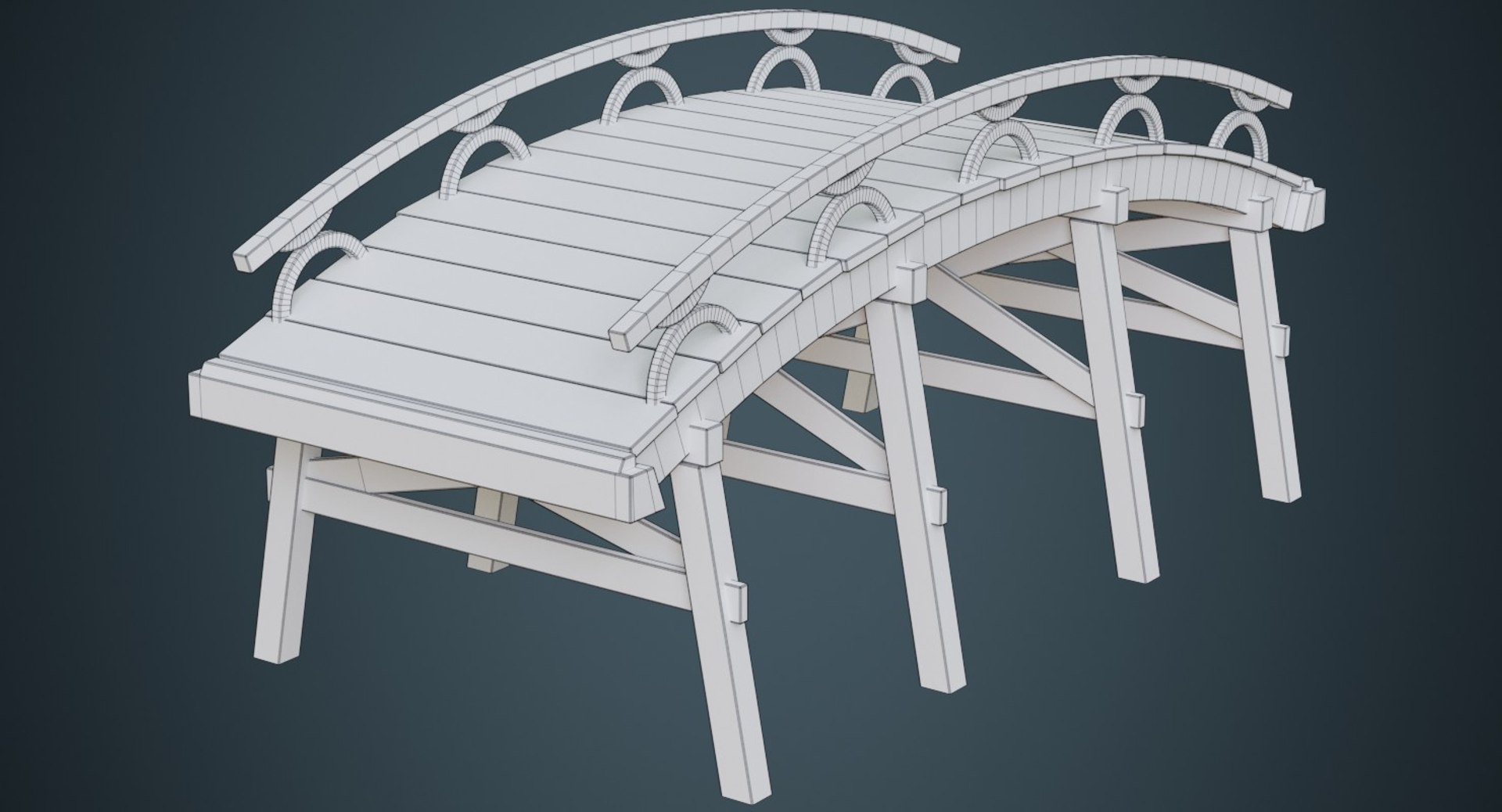 3D plank bridge 1c model - TurboSquid 1519292
