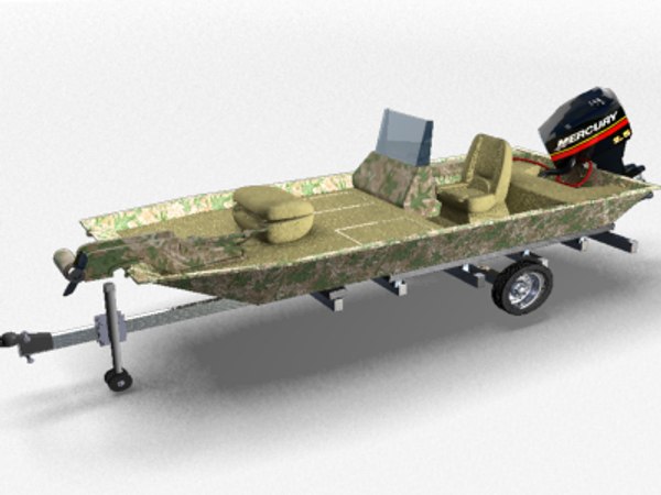 small fishing boat 3d model