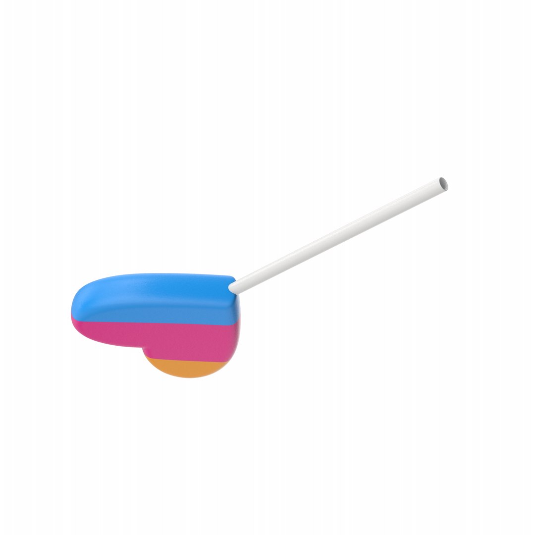 3D Heart Lollipop Candy Model - TurboSquid 2192781