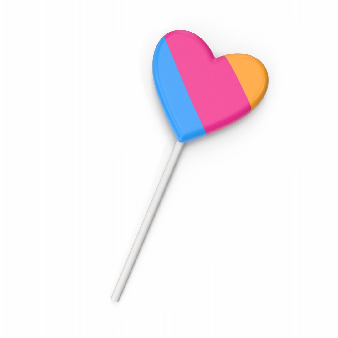 3D Heart Lollipop Candy Model - TurboSquid 2192781