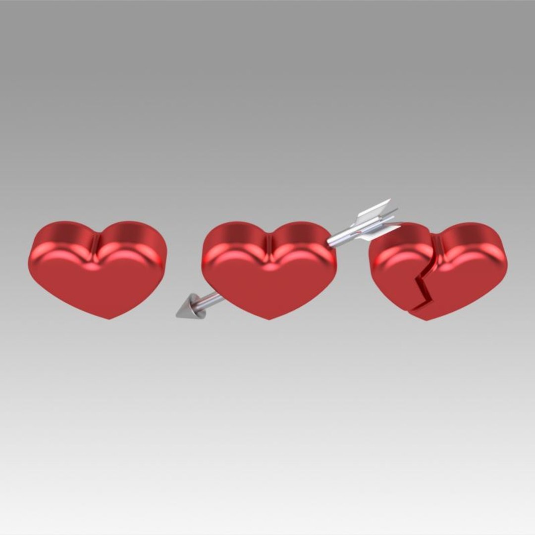 3D Love Heart - TurboSquid 1420750