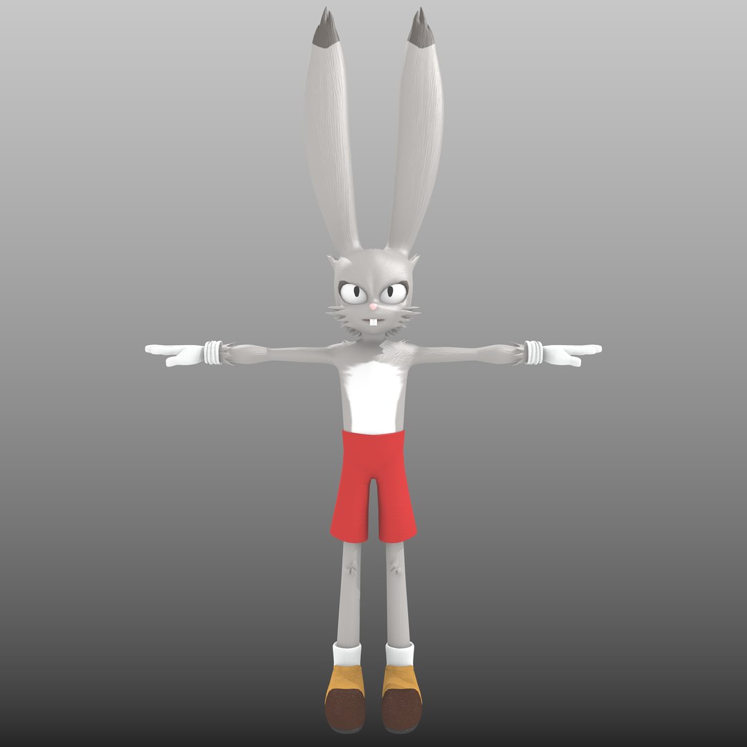Royrabbit Character Cartoon Animations 3d Obj