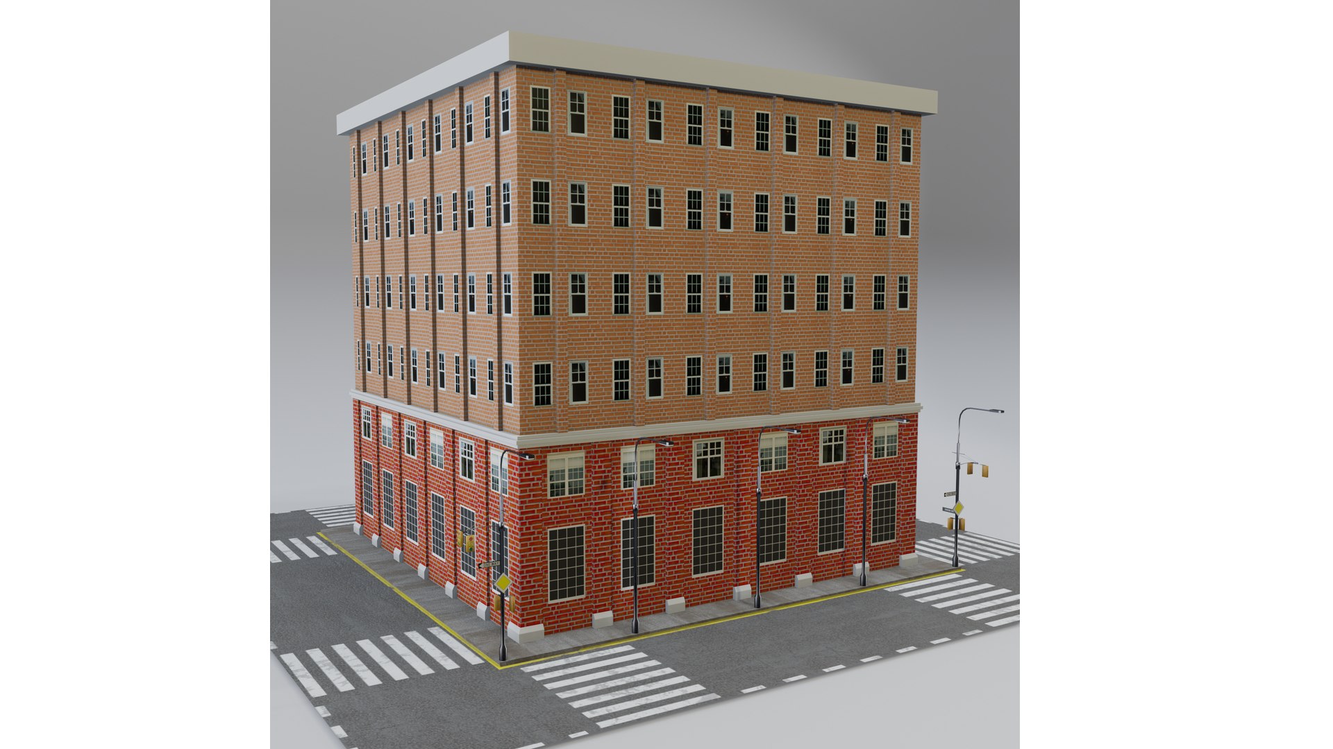 Building On The Street 3D Model - TurboSquid 1857166