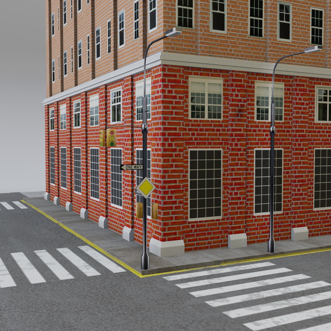 Building On The Street 3D Model - TurboSquid 1857166