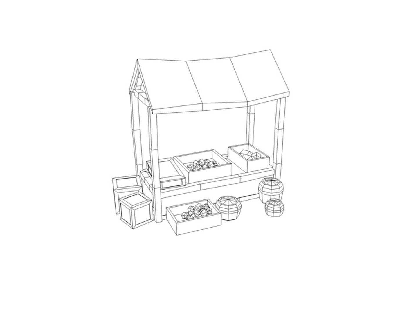 3d Model Market Stand