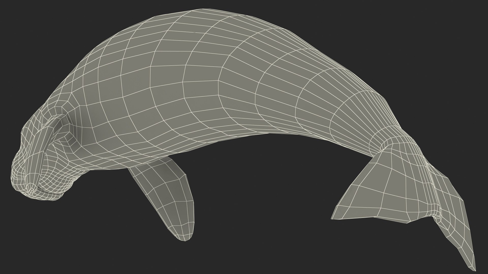 3D dugong swimming pose model - TurboSquid 1519004