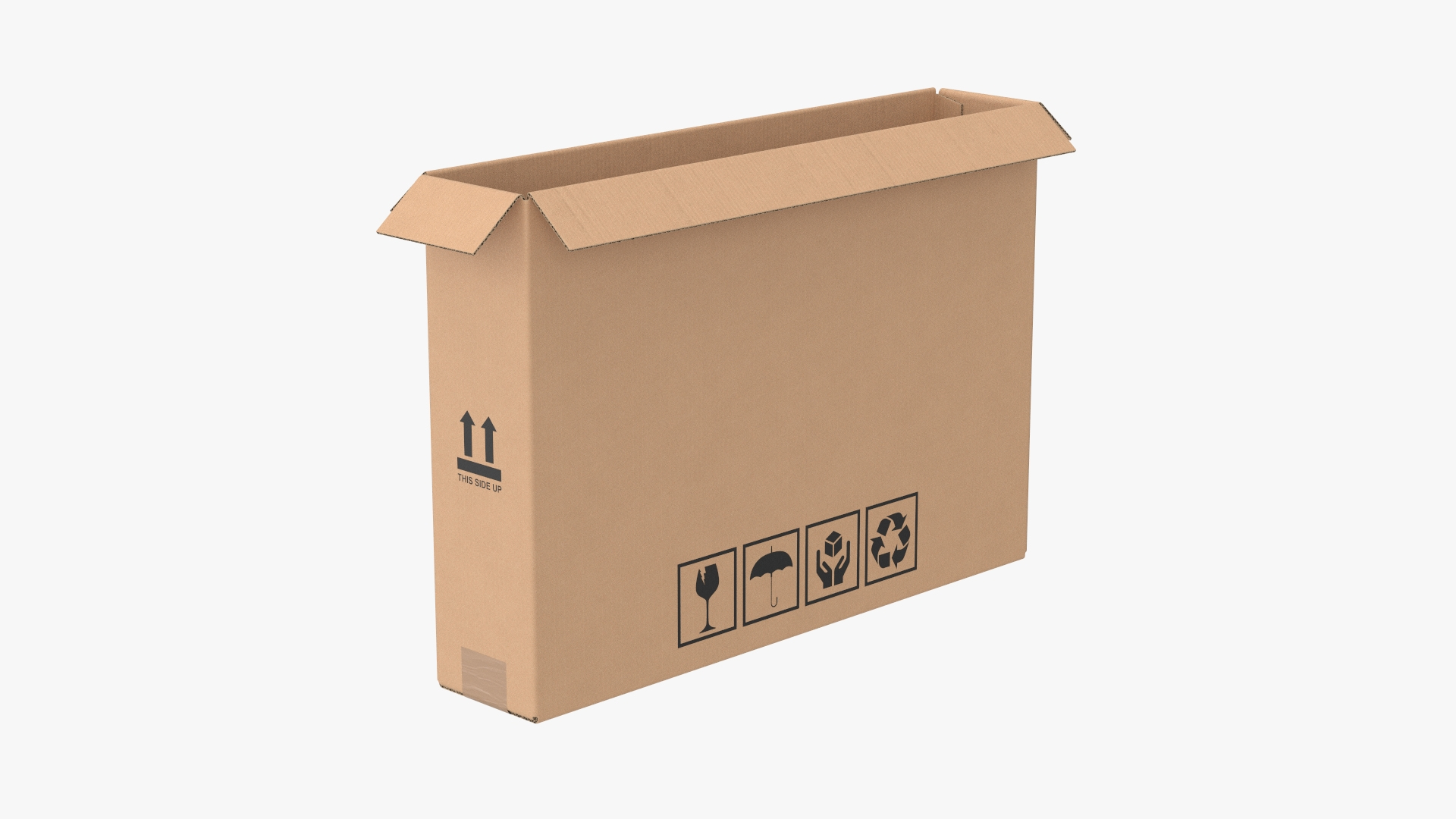Cardboard Box 50x10x35 Open 3D Model - TurboSquid 2509202