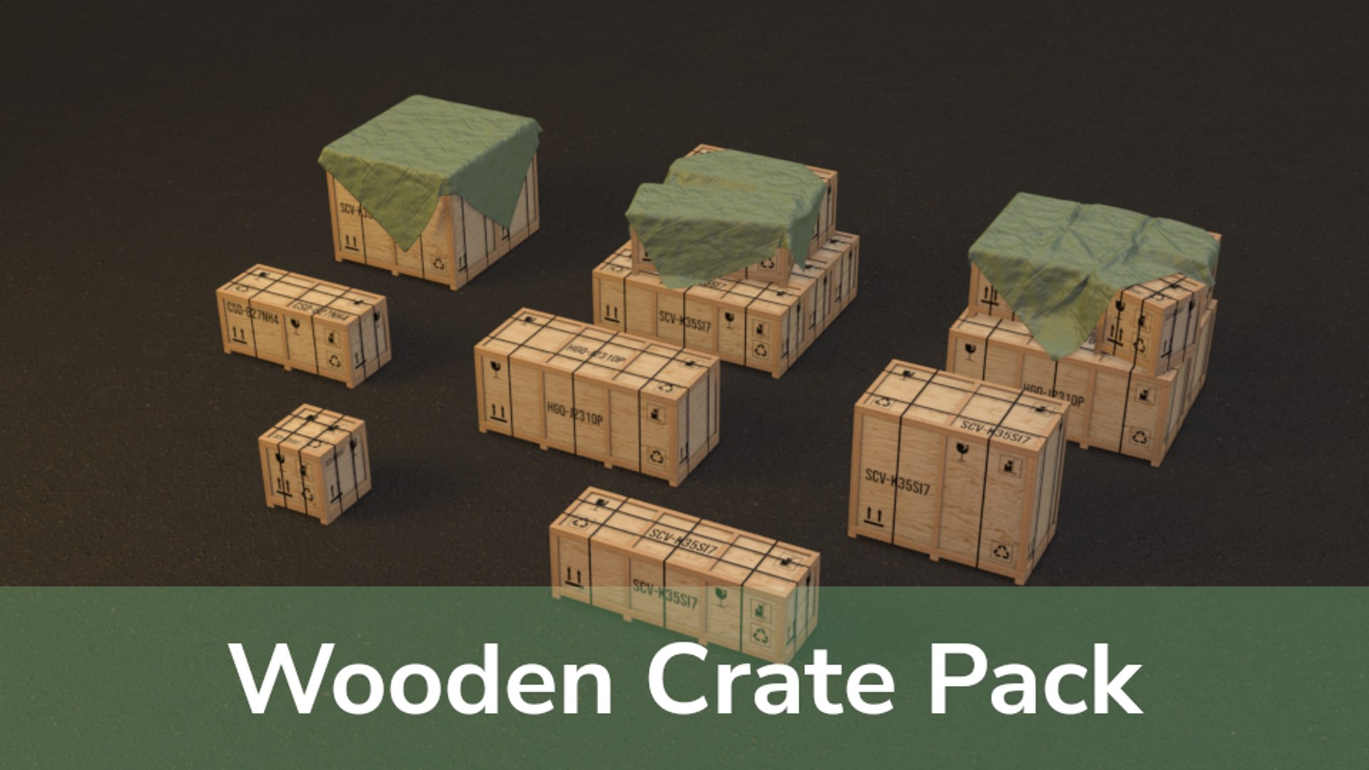 PBR Wooden Crate Pack 3D model - TurboSquid 2094836