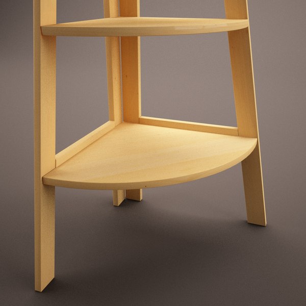 wooden corner shelf 3d c4d