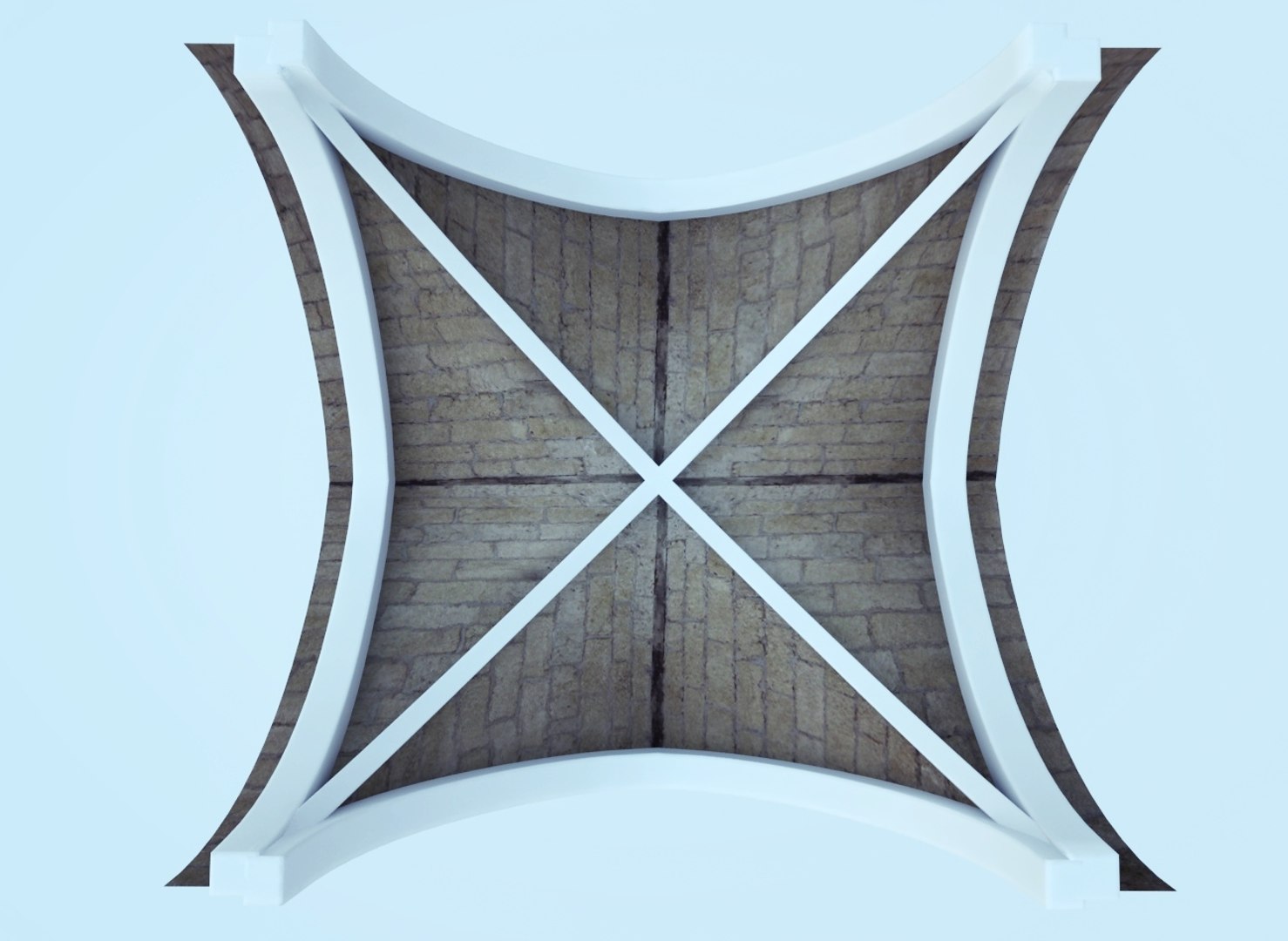 3d Ancient Cross Vault Model