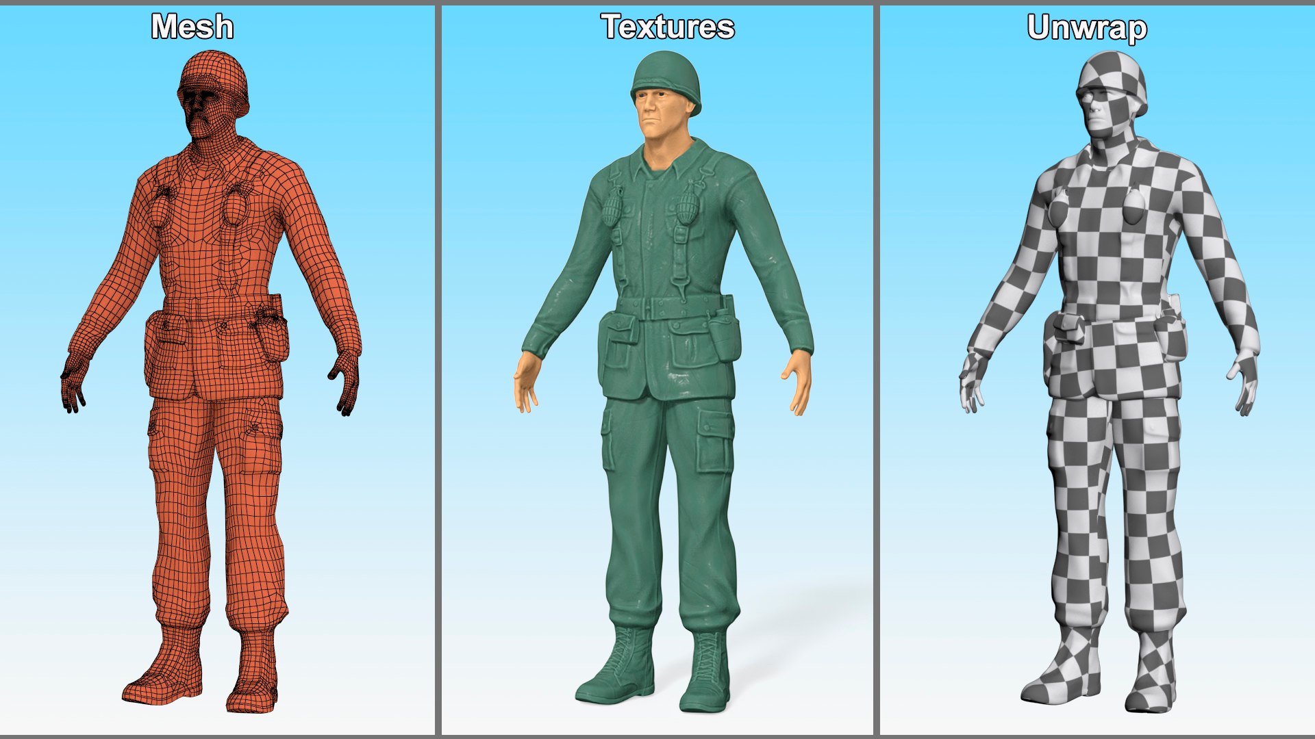 3D Toy Soldier Rigged For Maya Model - TurboSquid 2208769