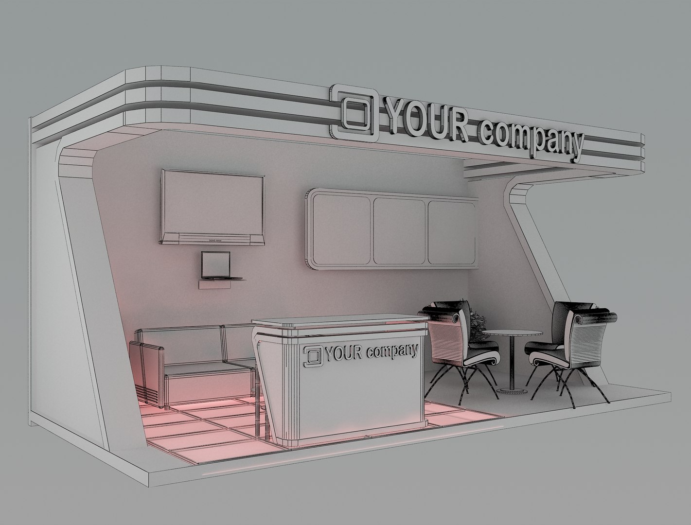 3D Booth Exhibition Stand A446a Model - TurboSquid 1895397