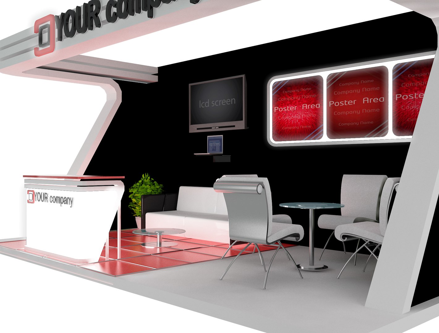 3D Booth Exhibition Stand A446a Model - TurboSquid 1895397