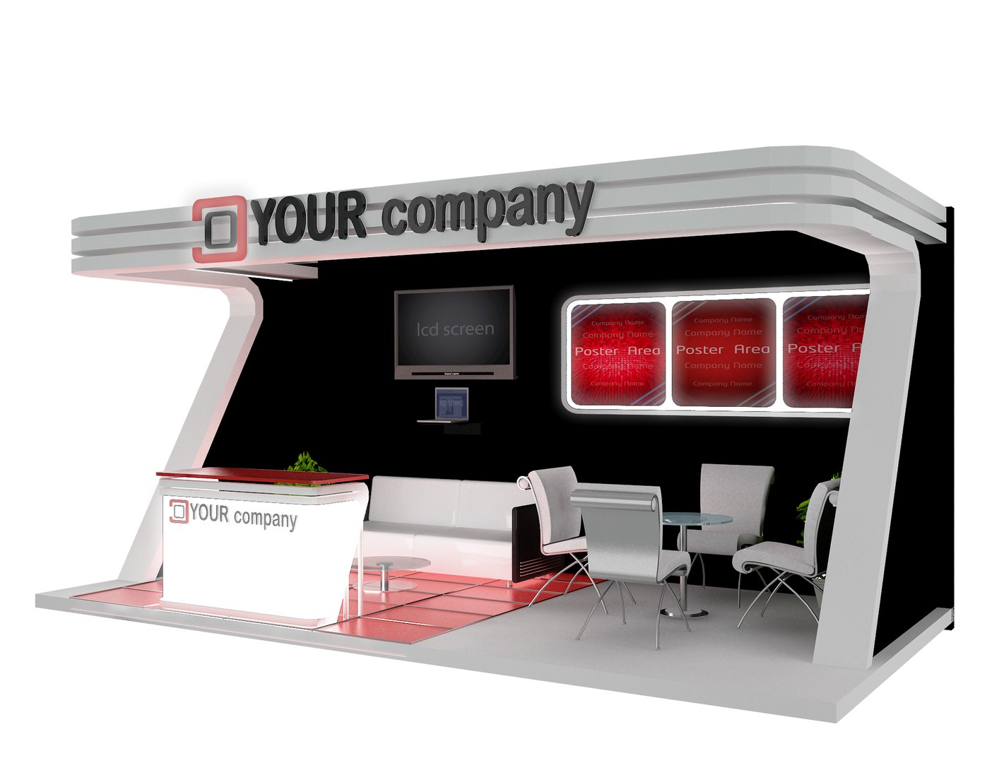 3D Booth Exhibition Stand A446a Model - TurboSquid 1895397