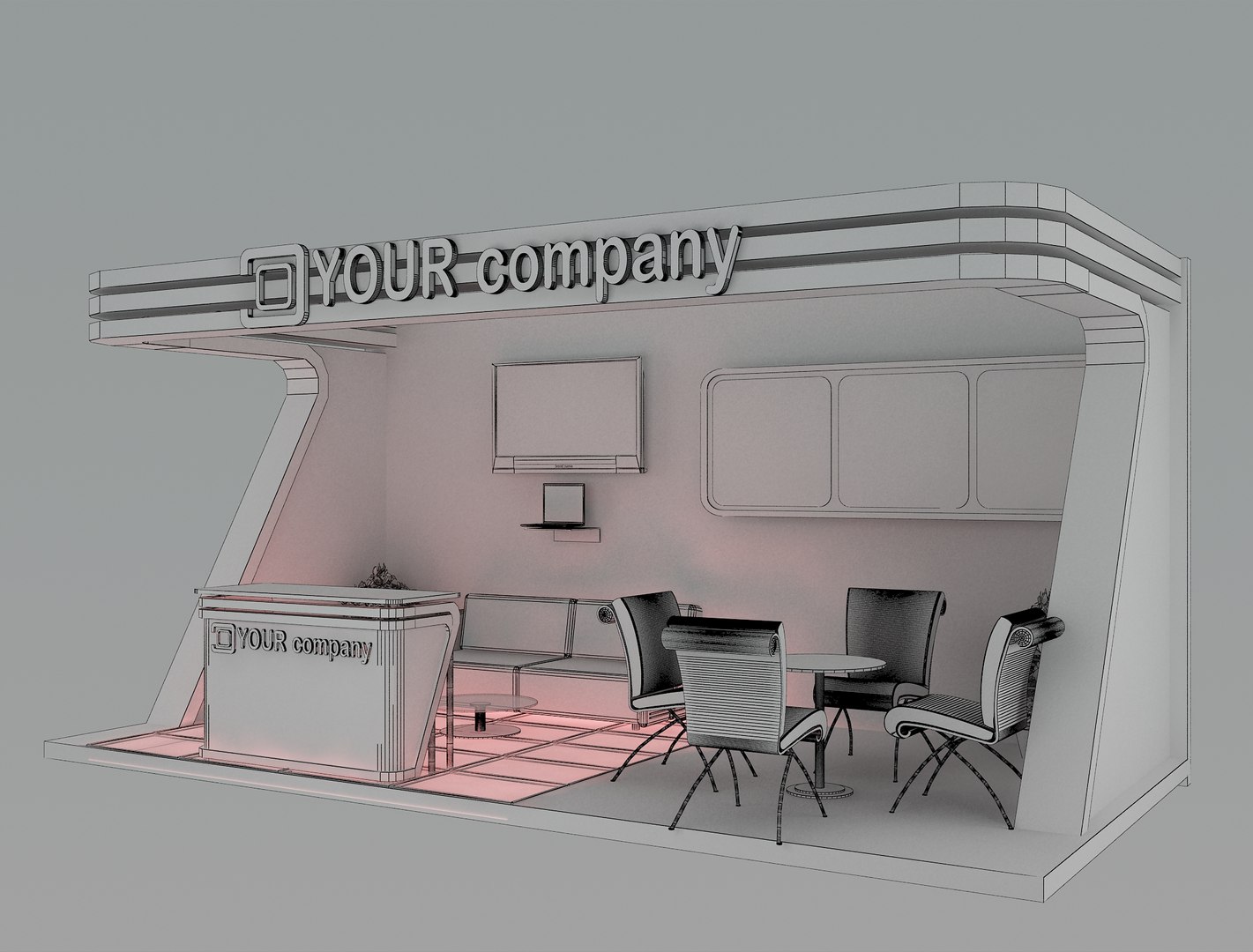 3D Booth Exhibition Stand A446a Model - TurboSquid 1895397