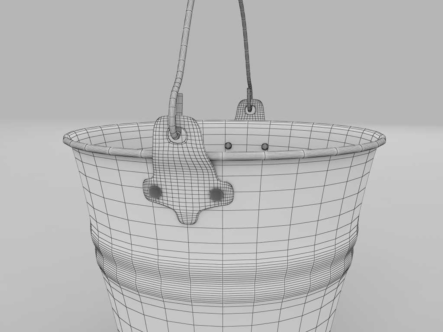 3d model bucket modeled