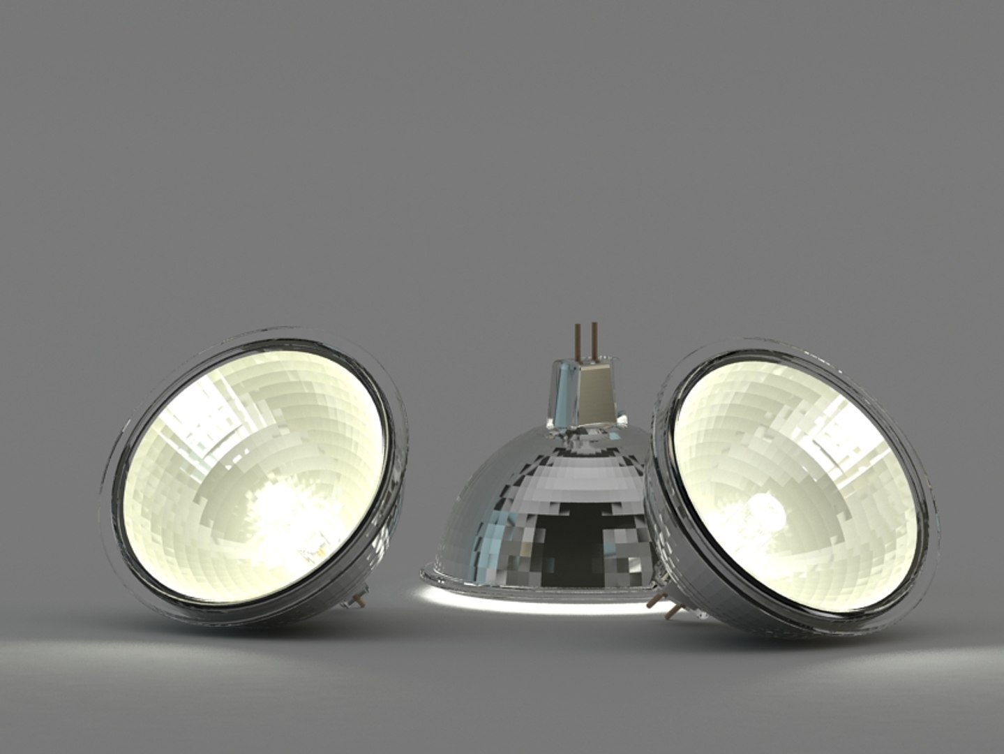 3d Halogen Lamp Light Bulb Model