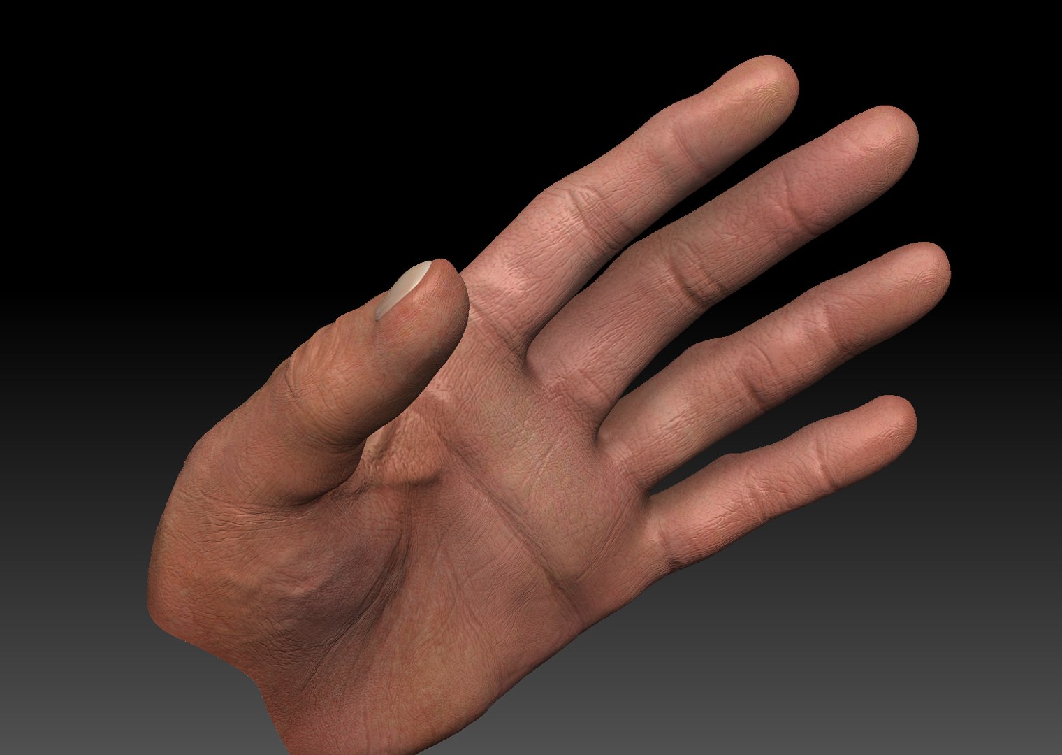 Obj Realistic Male Hand