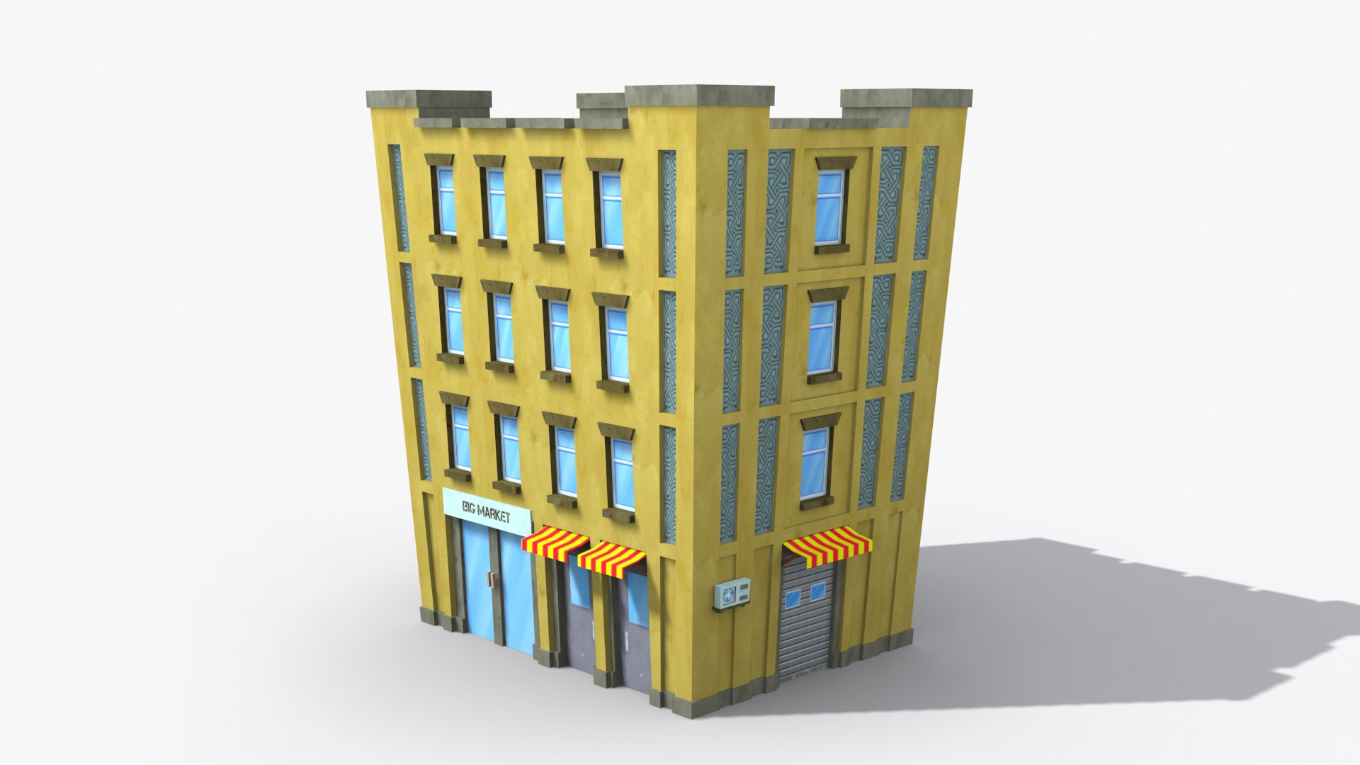 Cartoon Building X3 3D Model - TurboSquid 1832288