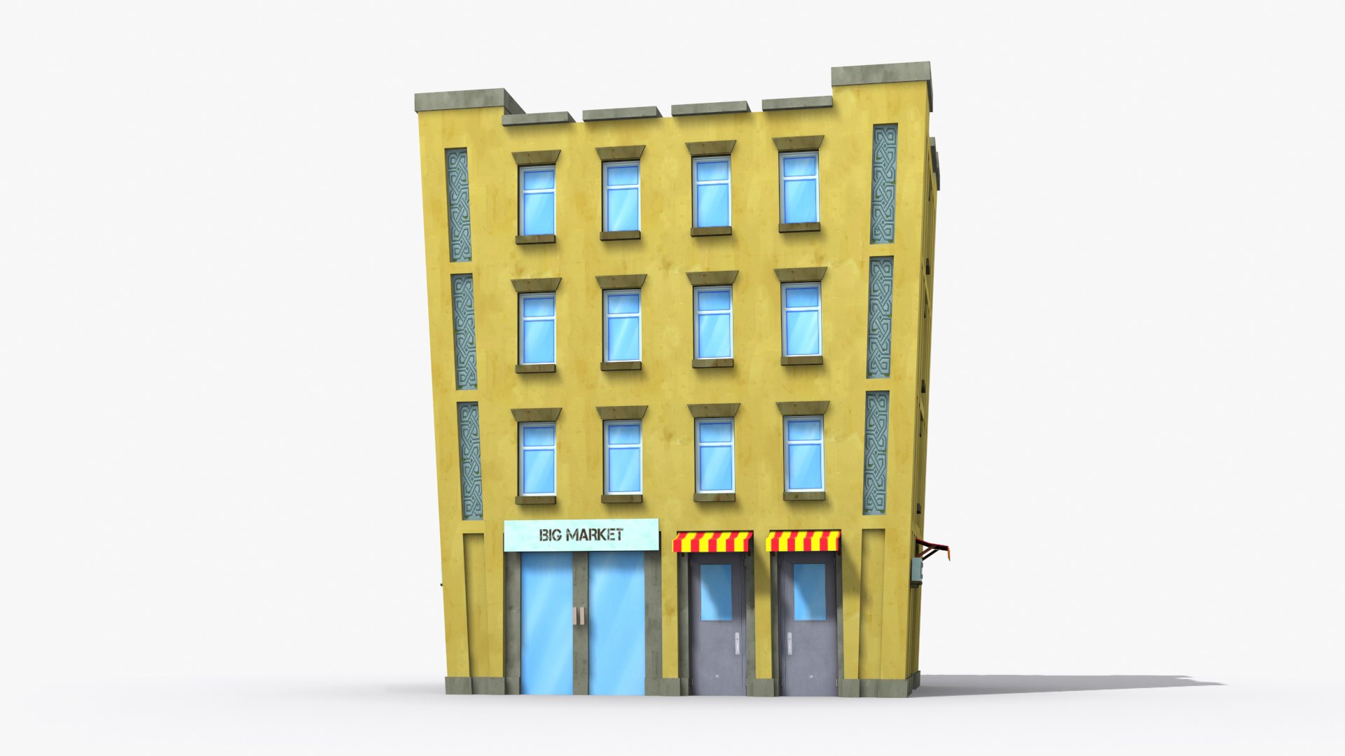 Cartoon Building X3 3D Model - TurboSquid 1832288