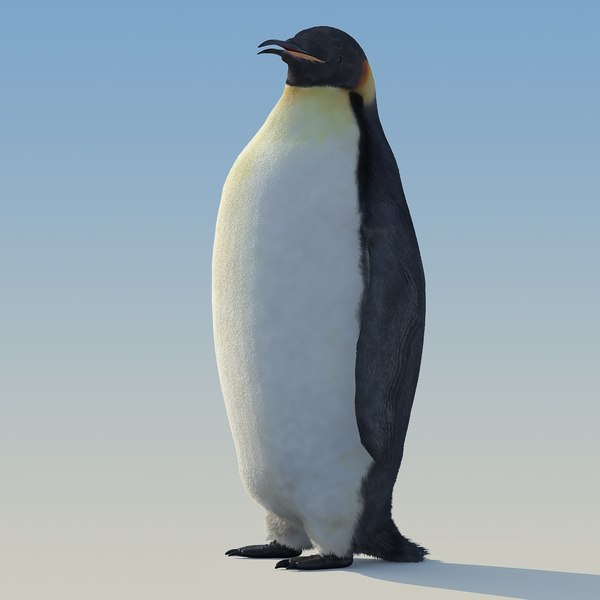 emperor penguin group fur 3d max