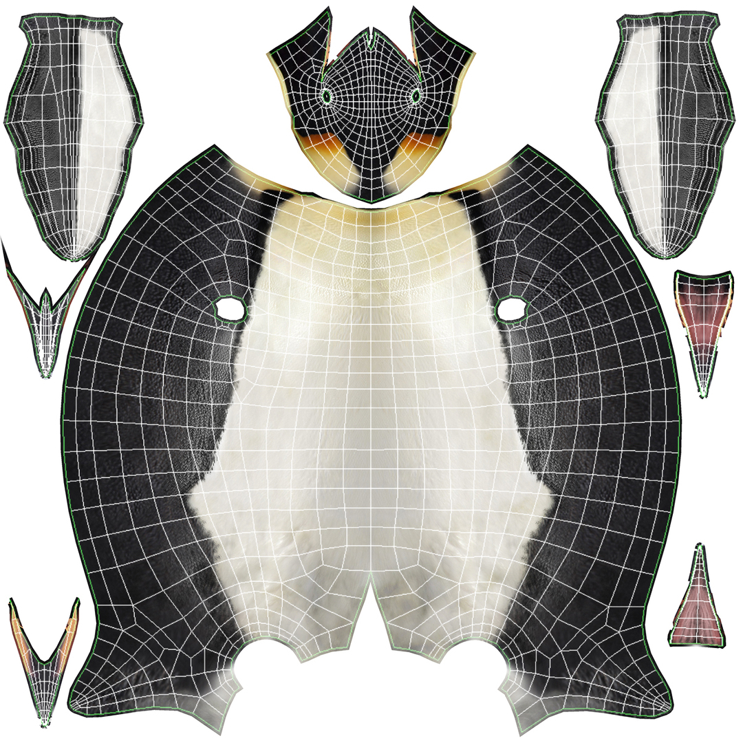 emperor penguin group fur 3d max