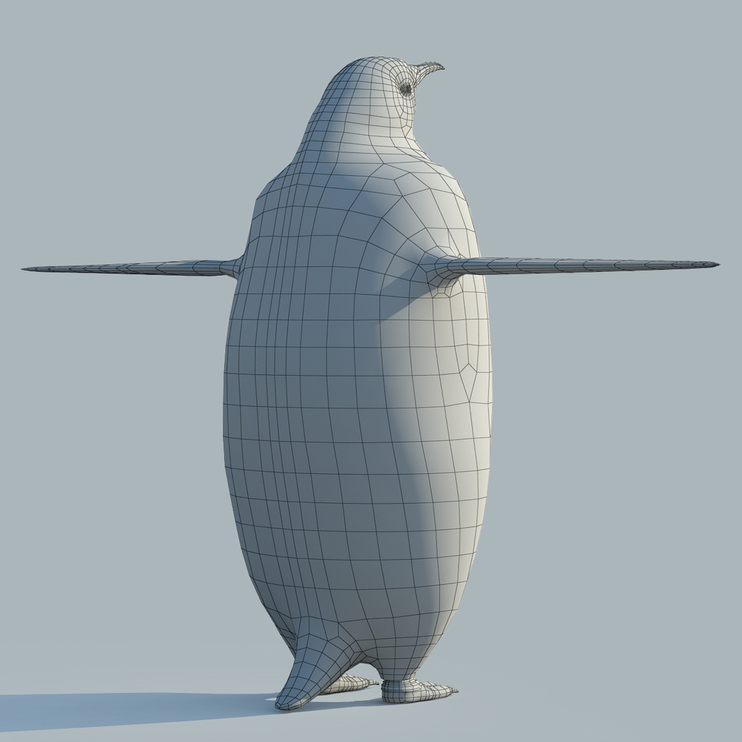 emperor penguin group fur 3d max