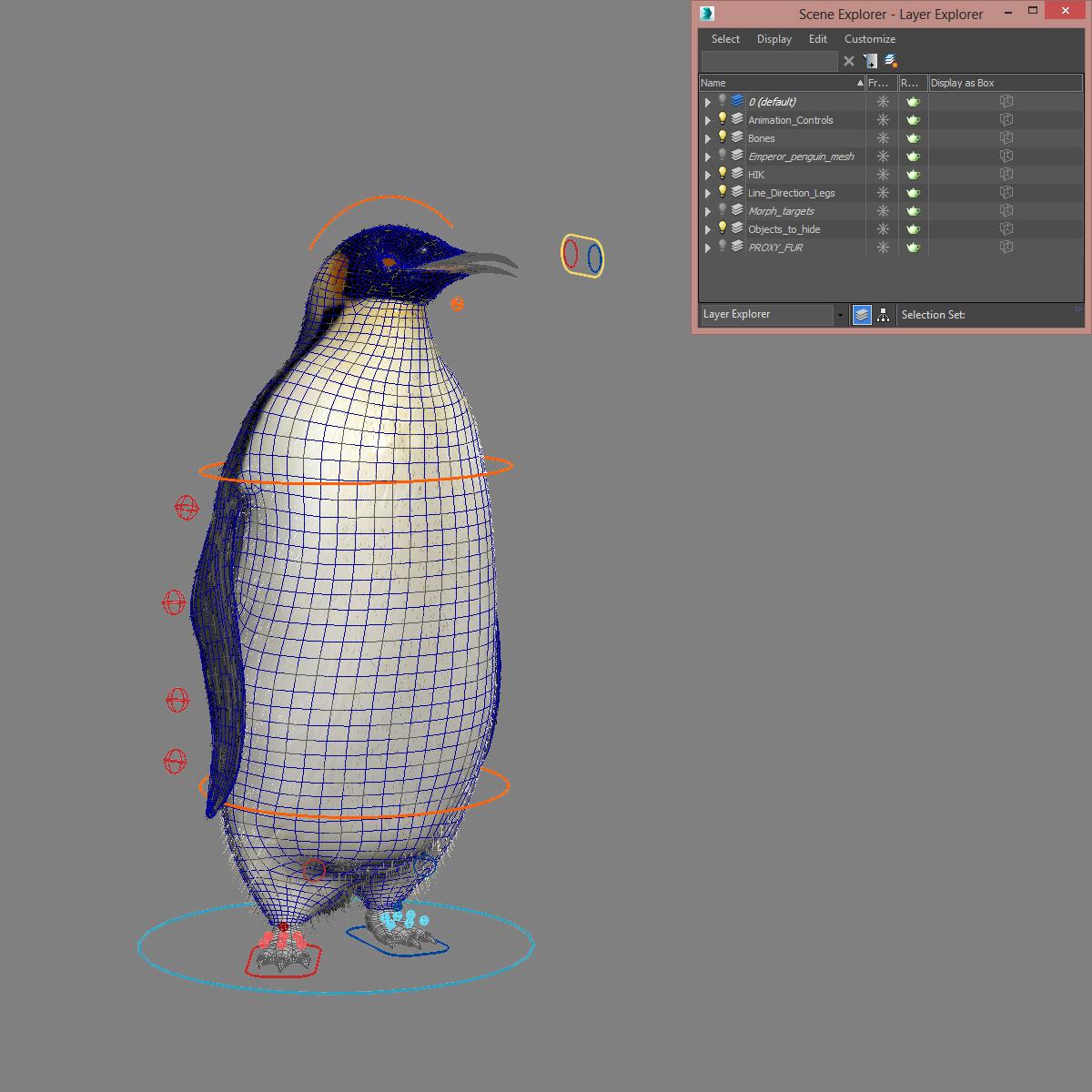 emperor penguin group fur 3d max