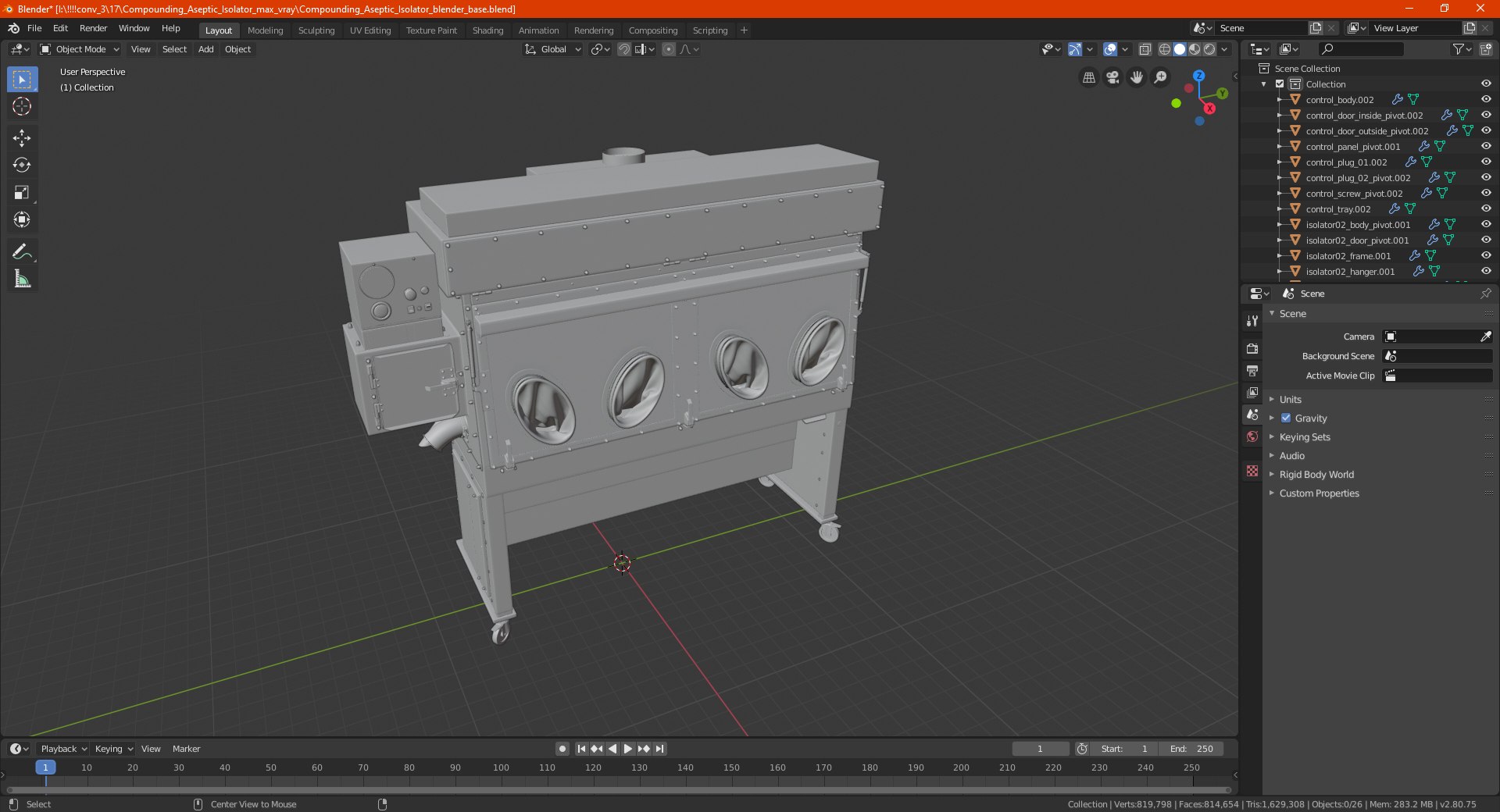 3D Compounding Aseptic Isolator - TurboSquid 1684474