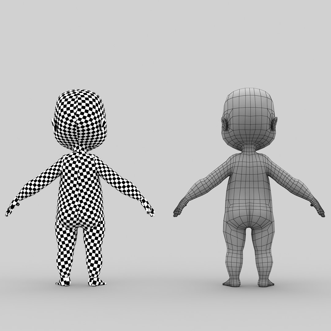 Cartoon Children Basemesh 3D Model - TurboSquid 1970398