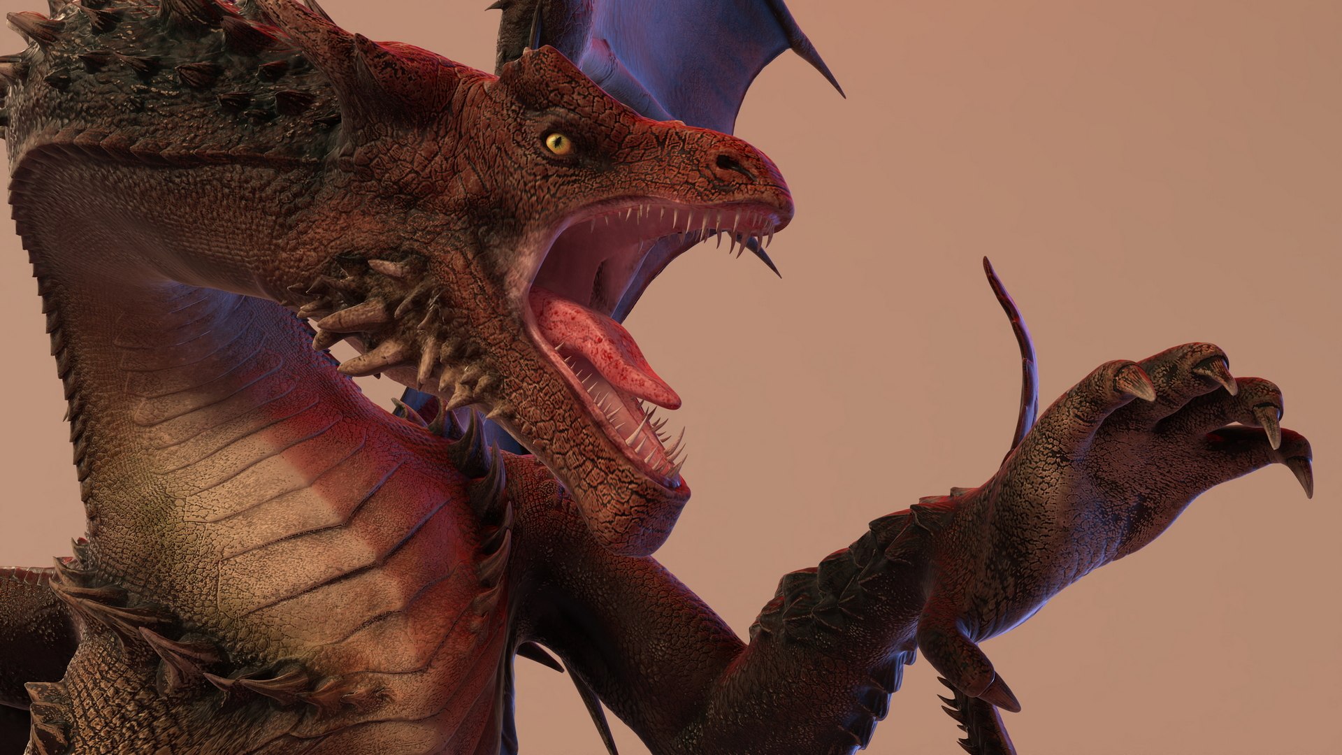 3D Fantasy Winged Dragon Creature Model - TurboSquid 2292235