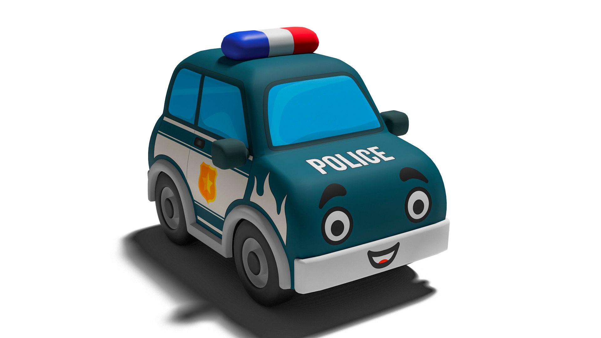 3D Model Cartoon Police Car Game Rady - TurboSquid 2407558
