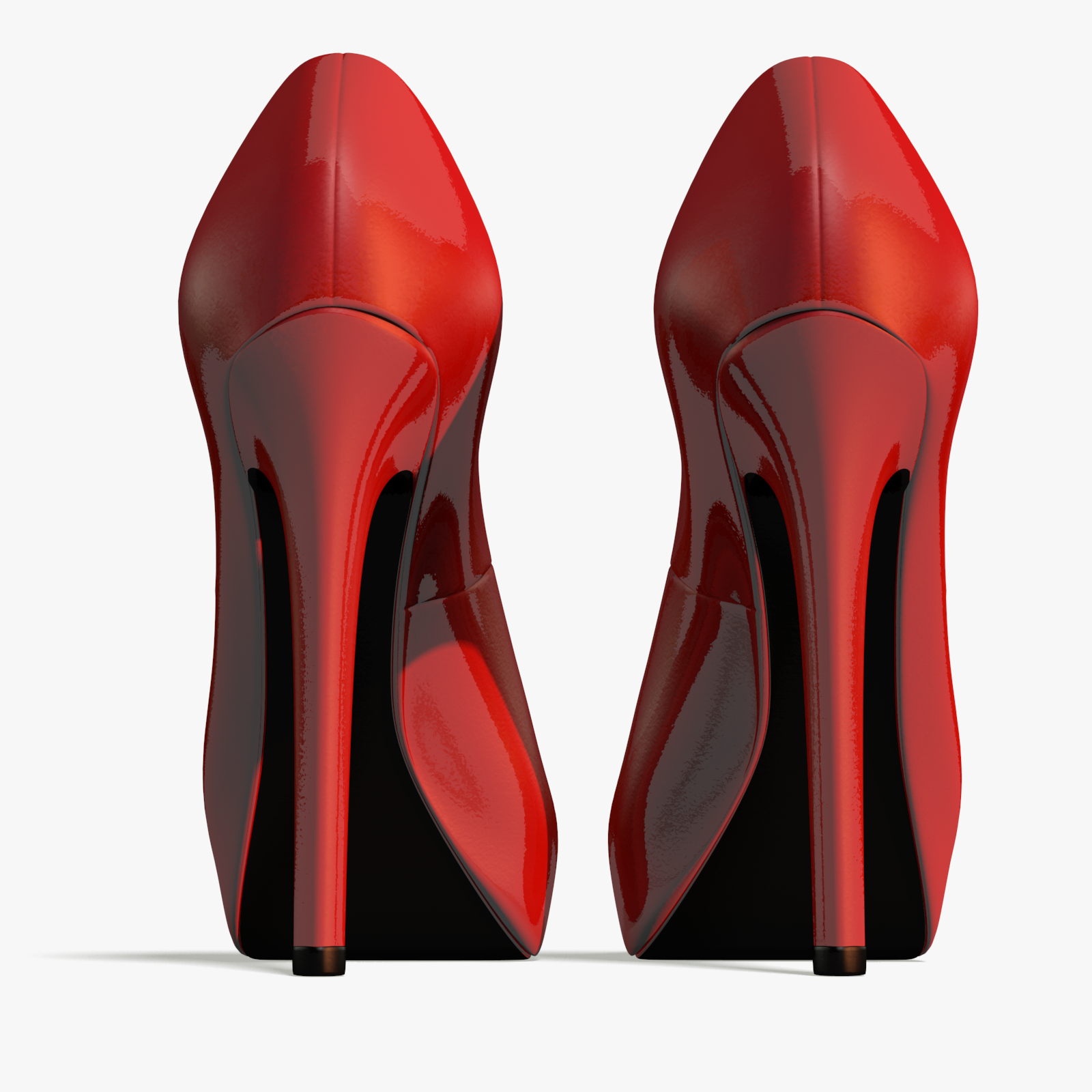 cinema4d red heel peep-toe shoes