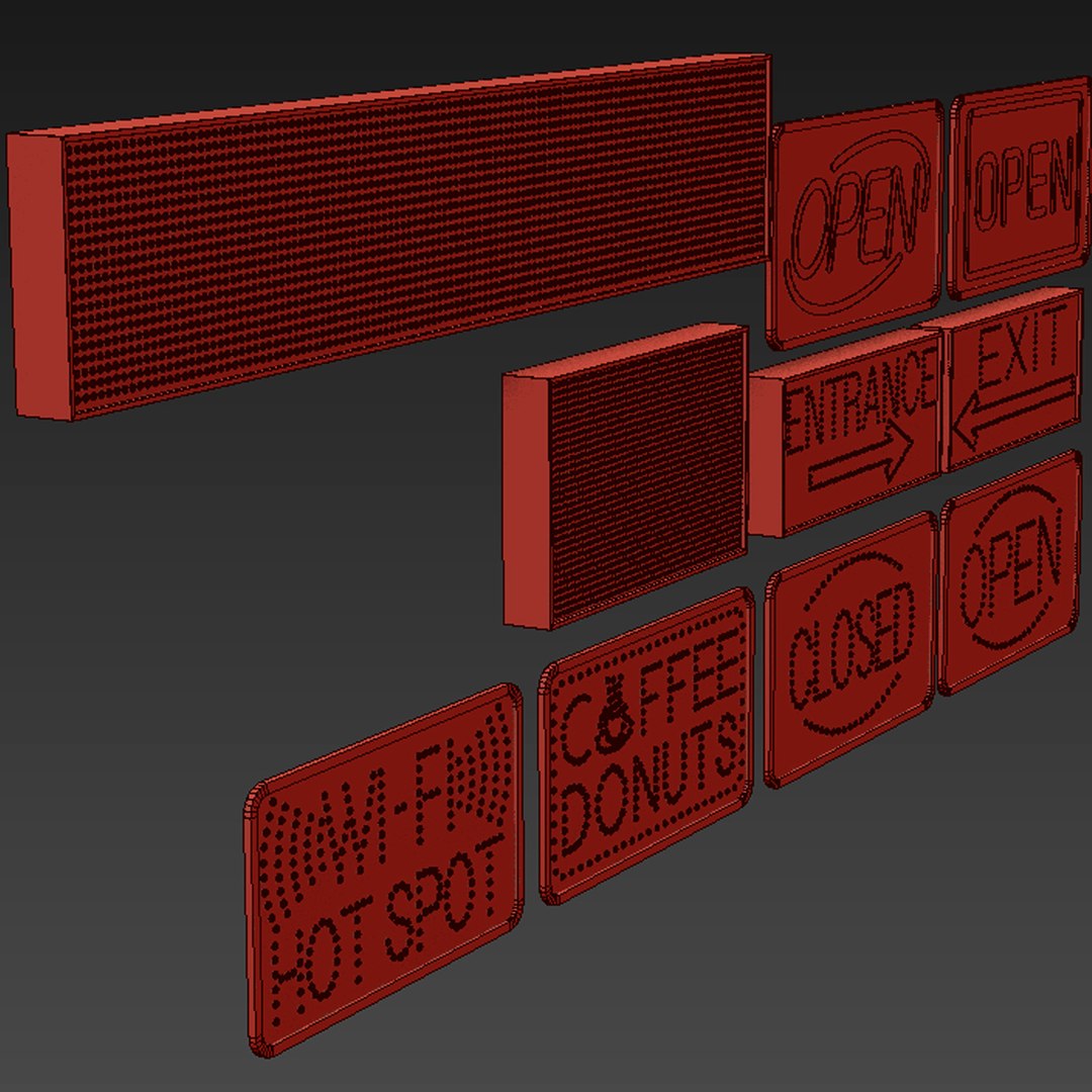 Led Display Modules Set 3D Model - TurboSquid 1381940