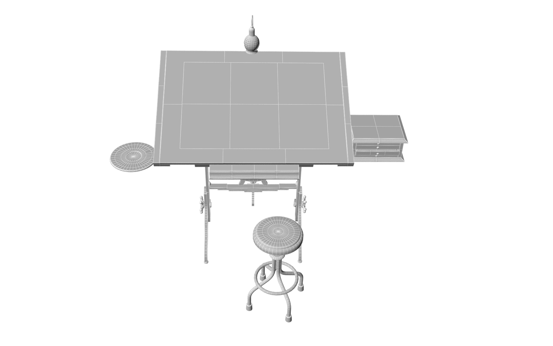 Antique Drafting Table 3D model - TurboSquid 1757165