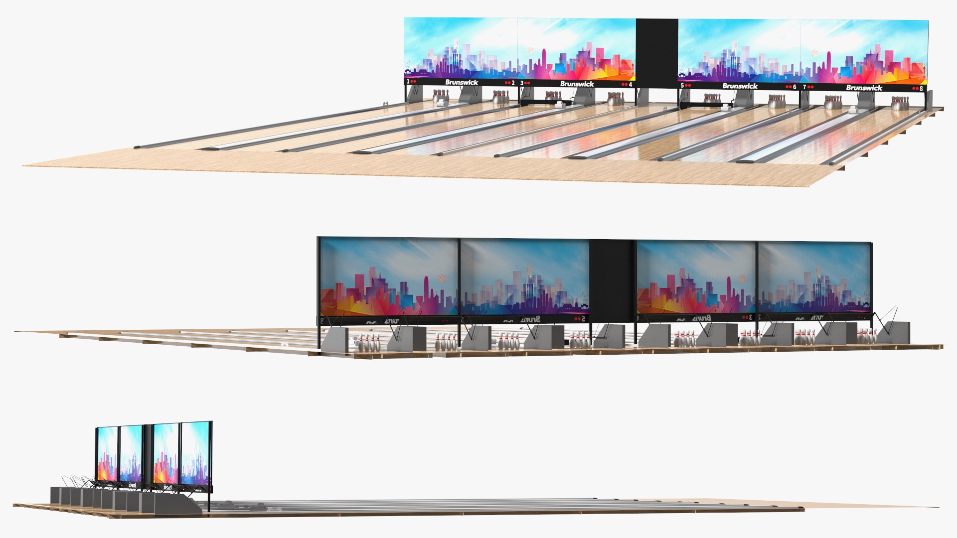 3D Bowling Alley Lane - TurboSquid 1987635