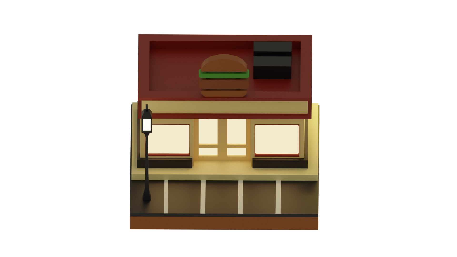 Low Poly Burger House 3D Model - TurboSquid 2186126