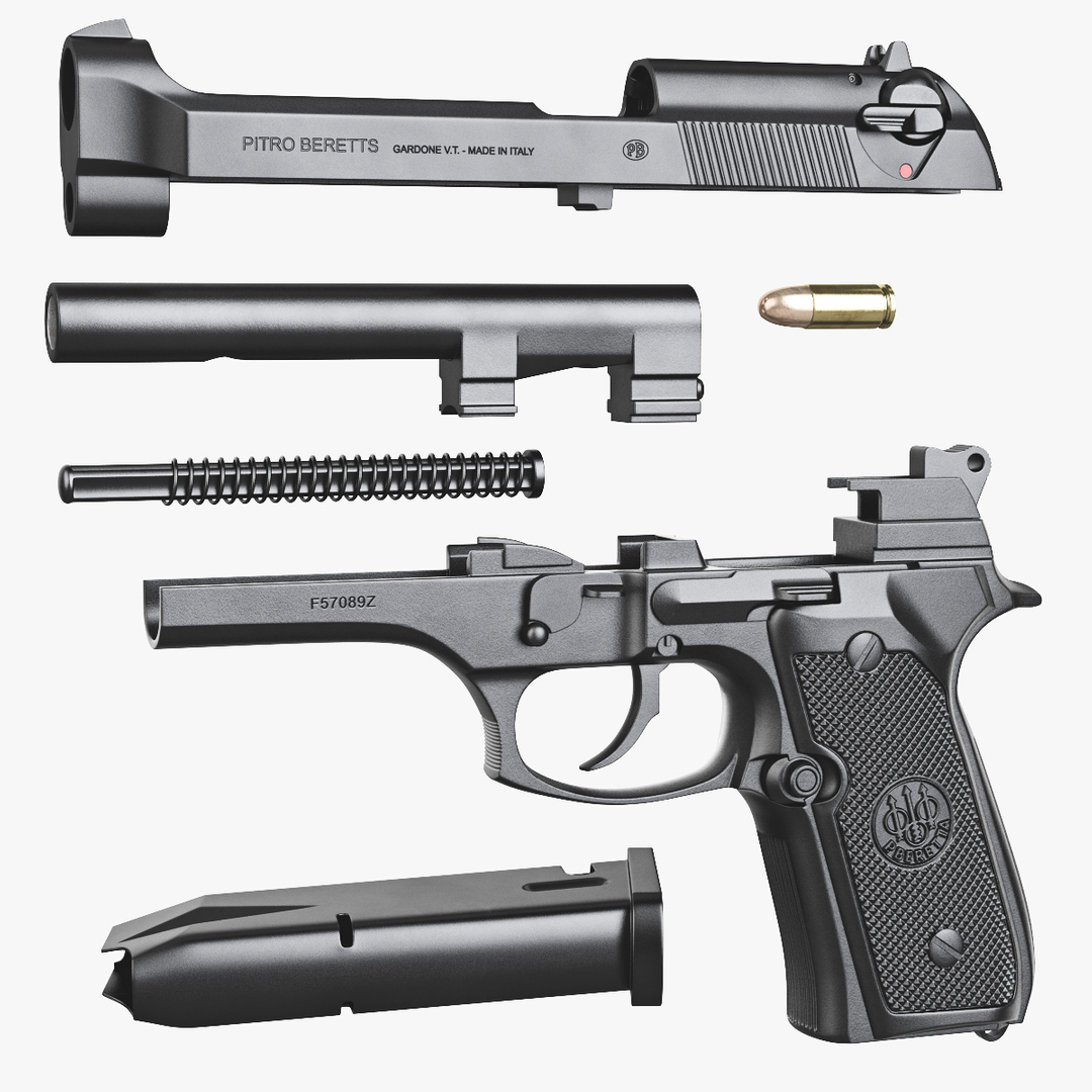 gun beretta m92 fs 3d max