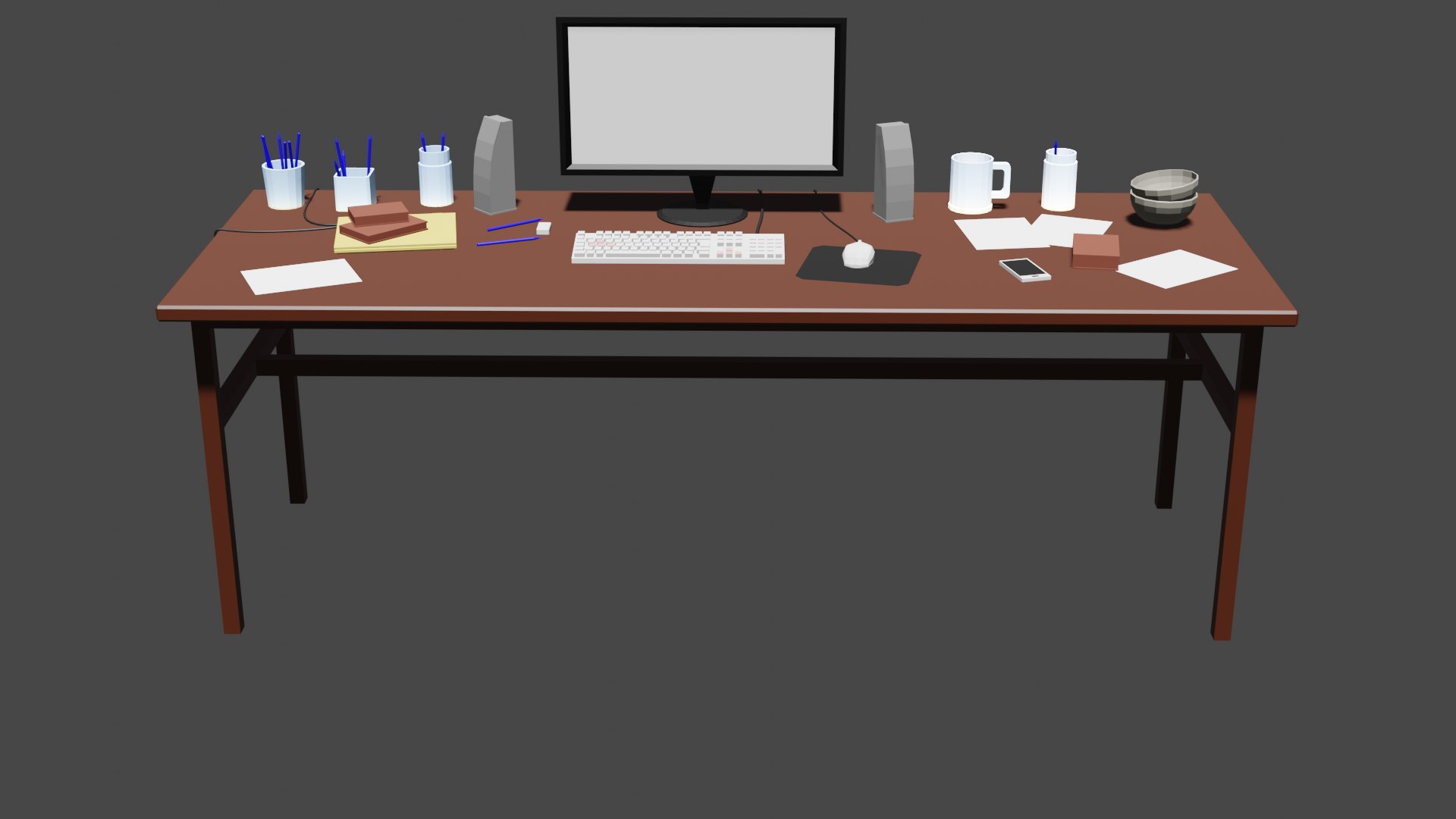 Work Desk 3D - TurboSquid 2059797