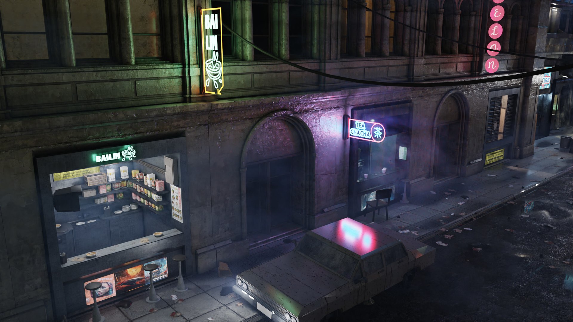 ULTRA Detailled Cyberpunk City Street Scene - Huge Map - Blender ...