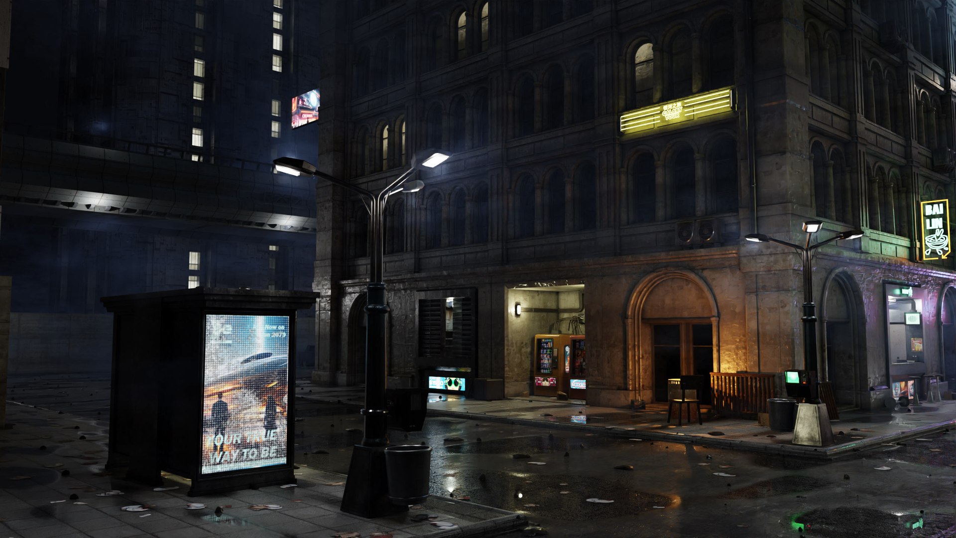 ULTRA Detailled Cyberpunk City Street Scene - Huge Map - Blender ...