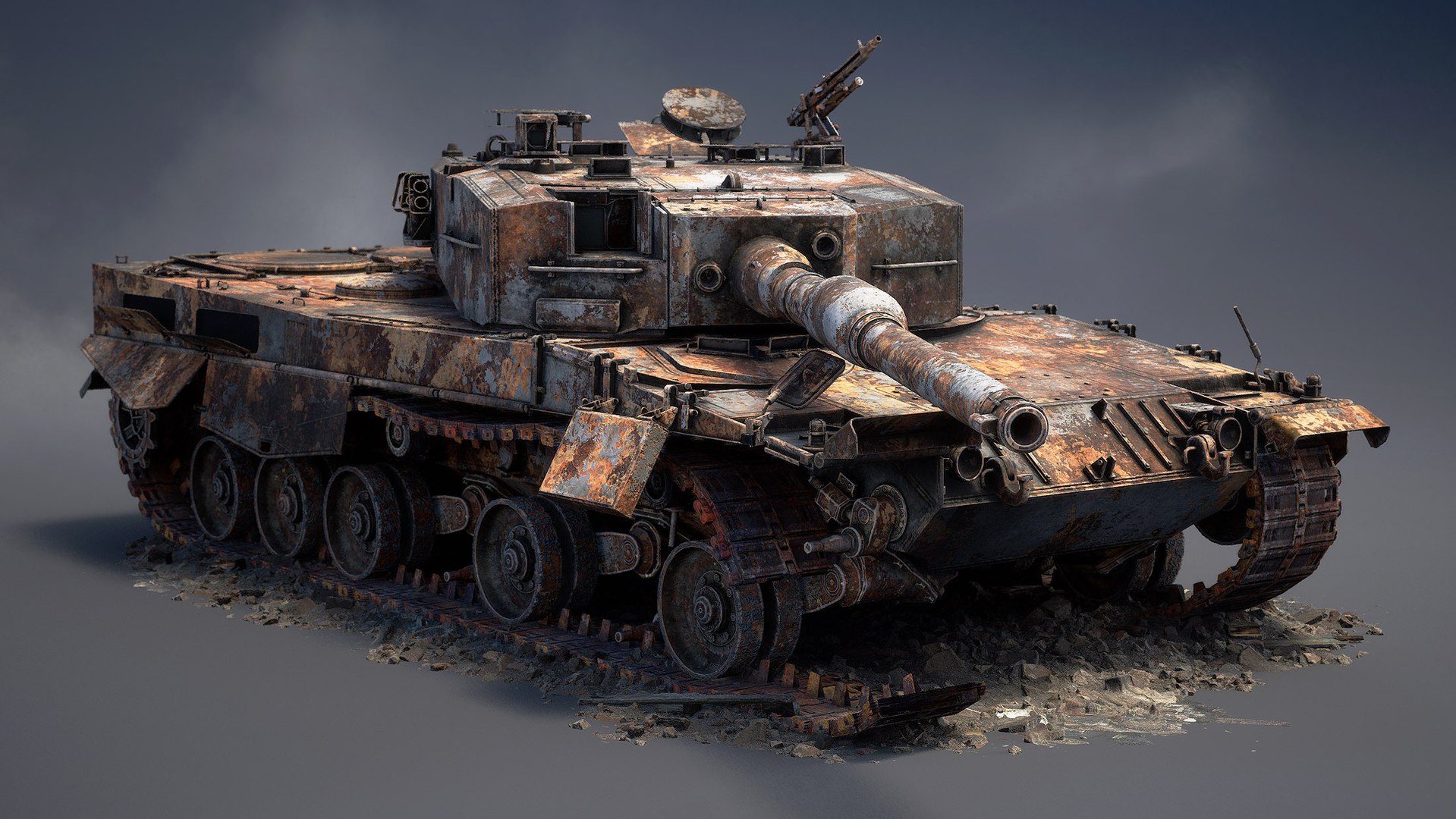 3D Leopard 2A4 Destroyed Model - TurboSquid 2138785