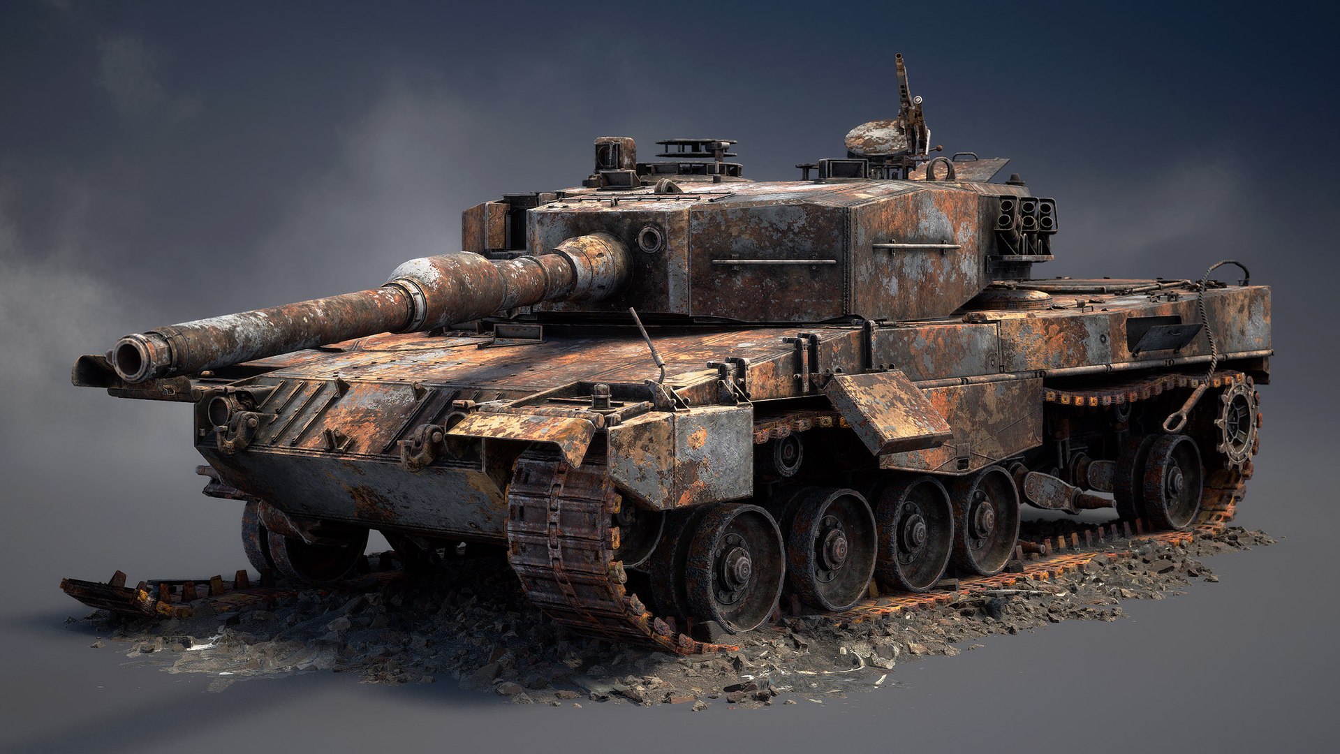 3D Leopard 2A4 Destroyed Model - TurboSquid 2138785