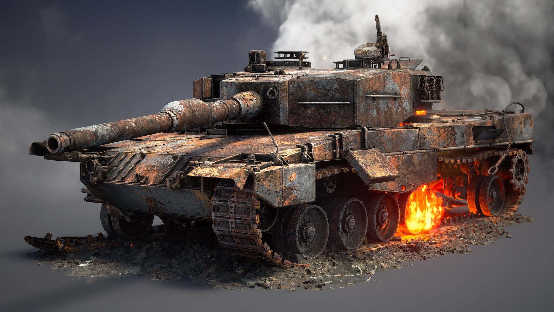 3D Leopard 2A4 Destroyed Model - TurboSquid 2138785