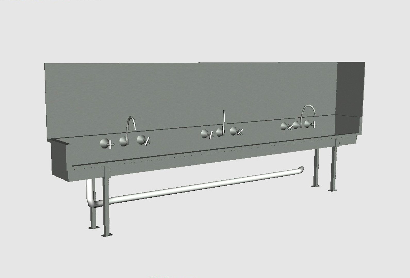 3d Industrial Wash Sink Model