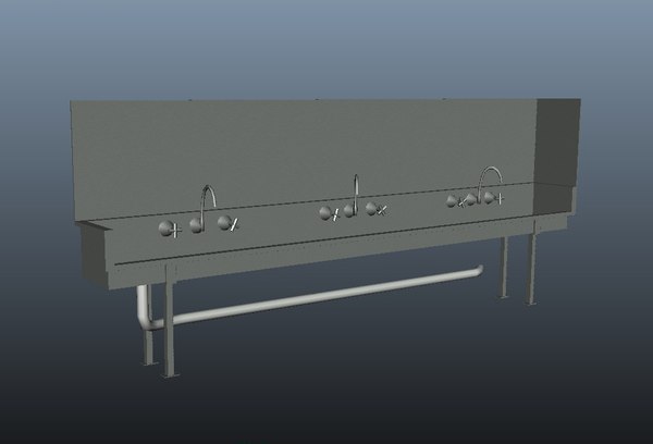 3d industrial wash sink model